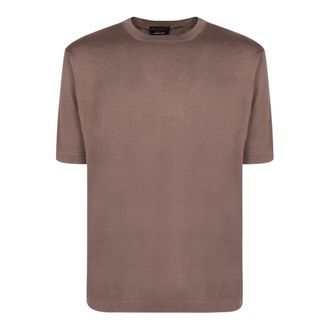 Dell'Oglio Homme, Tops, Brun, Taille: 3XL T-shirt Coupe Classique