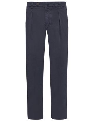 Berwich Chino Chiaia aus Baumwollstretch mit Bundfalte in
