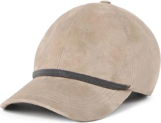 Brunello Cucinelli unisex, Accessoires, Gris, Taille: M Casquette de baseball avec Monili