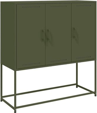 vidaXL Sideboard Olivgr&uuml;n 100,5x39x107 cm Stahl - Vidaxl