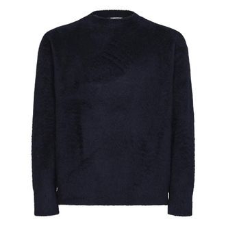 Roberto Collina Girocollo ML Brushed Com Fit - - Knitwear - Herren - Blau - L