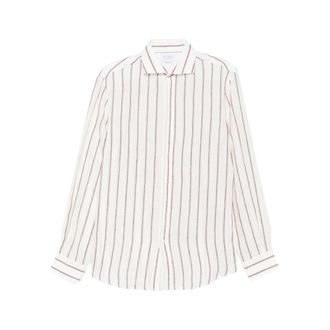 Brunello Cucinelli Homme, Chemises, Beige, Taille: M Striped Shirt