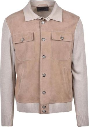 The Jack Leathers Veste Tricot&eacute;e Time Square - Homme - Vestes - Beige - Taille: 2XL