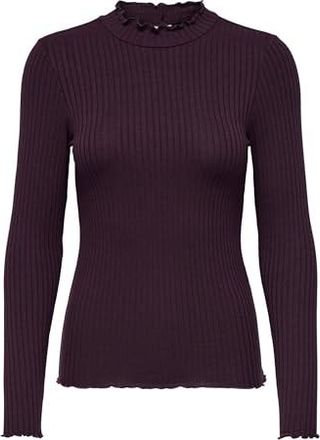 Jacqueline de Yong JdY Jdyfransiska Fransiska Life L/S Hi-NCK Top Jr Noos, Vin, XS Femmes