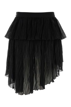 Blumarine Womens Black Crepe Mini Skirt Exterior: Viscose Gonne