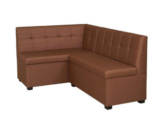 Rodnik Eckbank Komo, Sitzbank in Braun, Stauraum, Truhenbank 167x121 cm, bequem und modern (kurzer Schenkel Links)