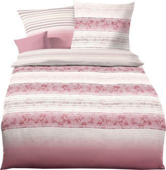 JACK by Kaeppel Fein Biber Wende Bettwäsche 2 TLG. 135x200cm Palace Paisley Rosenholz Rosé Rosa Offwhite