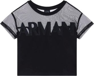 A|X Armani Exchange Femme, Tops, Noir, Taille: 36 FR T-shirt Coupe Standard en Jersey de Coton