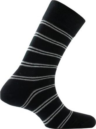 Kindy Mi-chaussettes homme en coton rayures MADE IN FRANCE - couleur - Noir - Pointure - 39-42