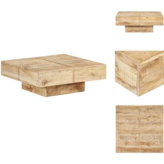 vidaXL Couchtisch 80x80x28 cm Massivholz Mango - Holz Couchtisch - Mangoholz Couchtisch - Wohnzimmerschreibtisch - Esszimmertisch - Sideboard