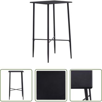 vidaXL Table de cuisine - Table de bar Noir 60x60x111 cm MDF