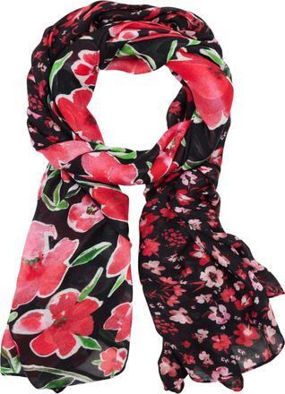 Desigual Damen Fou_Half FLORAL Rectangle Foulard, Black, One Size