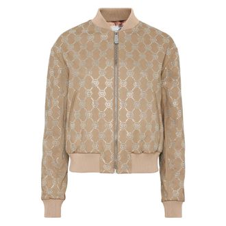 Philipp Plein Femme, Vestes, Beige, Taille: 38 FR Bomber Monogram
