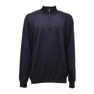 Harmont & Blaine 5018Ap Woll-Mid-Zip-Sweater e - - Knitwear - Herren - Blau - 3XL