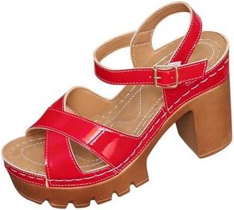 Generic Sandales &agrave; talons pour femme - Bout ouvert - Tendance - Respirantes - Semelle &eacute;paisse - Antid&eacute;rapantes - Confortables - Style d&eacute;contract&eacute; - Pour le tr