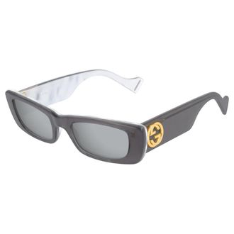 Gucci Rechteckige Sonnenbrille - - Accessories - Damen - Grau - 52 MM