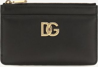 Dolce & Gabbana Leather Card Holder with logo Female UNI