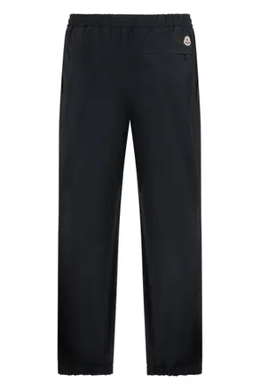 Moncler Mens Straight-Cut Trousers Black Elastomultiester