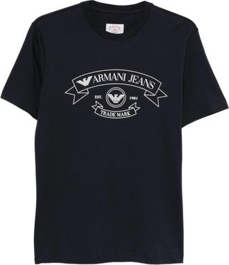 Emporio Armani Homme, Tops, Bleu, Taille: XL T-shirt en jersey de coton
