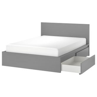 IKEA MALM Bettgestell hoch mit 4 Schubladen