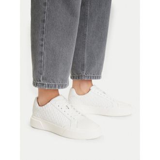 Calvin Klein Sneakers Calvin Klein Chunky Cupsole Laceup Lth Aop YW0YW02058 Wei&szlig;