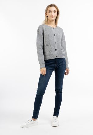 Dreimaster Dreimaster Strickjacke mit Knöpfen Damen Grau Melange