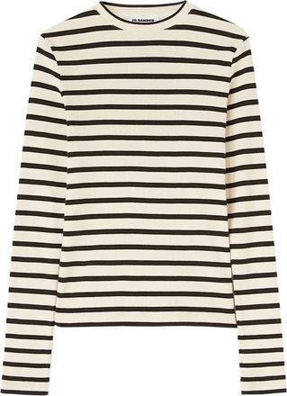 Jil Sander T-shirt en coton ray&eacute;