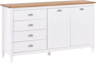 Beliani Beliani - Buffet Scandinave en Bois de Pin avec 4 Tiroirs et 2 Portes Meuble de Rangement Blanc Shillington