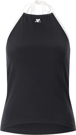Courr&egrave;ges Femme, Tops, Noir, Taille: 40 FR Neckholder Top