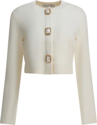 Self Portrait Femme, Pulls, Blanc, Taille: 42 FR Cardigan en Maille Texturée