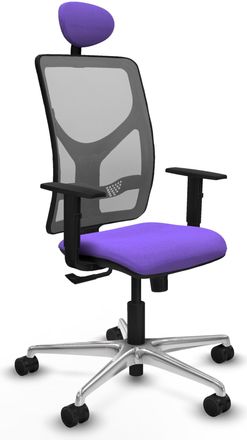 Piqueras y Crespo Verwaltungsstuhl mit 1D-Armlehnen, h&ouml;henverstellbarer Lendenwirbelst&uuml;tze und festem Kopfteil, ausgestattet mit 3 Positionen und Schneideschaum, Grau/L