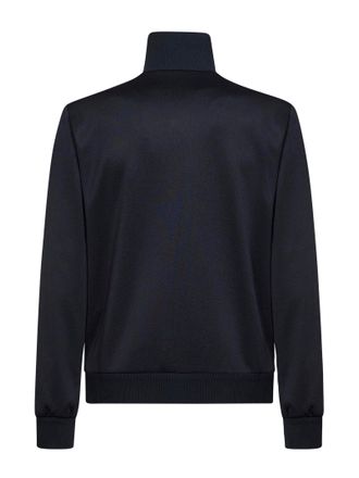 Gucci Mens Dark Blue Technical Jersey Jacket With Web Polyester Bomber