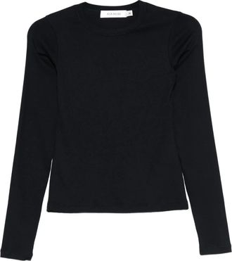 Aya Muse Femme, Tops, Noir, Taille: 38 FR Ribbed Long Sleeve Shirt