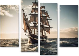 Islandburner Bild auf Leinwand Segelschiff Segeln Meer Segelschiffe Bilder Wandbilder Poster JELF-4erP