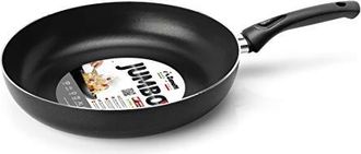 Zanetti Jumbo Bratpfanne antihaftbeschichtet 24 cm Durchmesser Boden geschliffen hohe Form schwarz Made in Italy