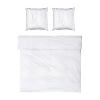 Möve Noblesse Bettwäsche-Set 200x200 cm + 2 * 80x80 cm aus 100% Baumwolle, White/Moonlight