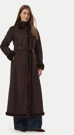 Lauren Ralph Lauren Kunstfellmantel 297P23461001 Dunkelbraun Regular Fit