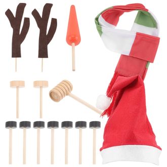 Aboofan 15 St&uuml;ck Schneemann Dekor mit Roten Wei&szlig;en und Gr&uuml;nen Ankleiderequisiten Weihnachts und Winter Selbstgemacht Requisiten f&uuml;r Festliche Schneemann Verkl