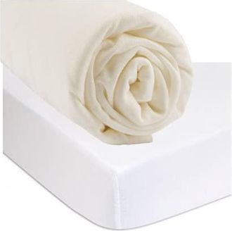 Easy dort Spannbettlaken, 90 x 190 cm, Bio-Baumwolle, Ecru