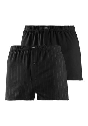 s.Oliver Herren Boxer Nade Boxershorts, schwarz grau, passend