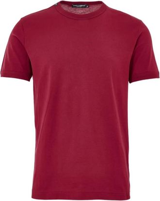 Dolce & Gabbana Homme, Tops, Rouge, Taille: XS T-shirt Girocollo