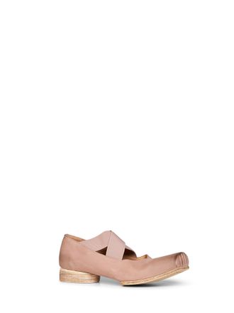 Uma Wang Womens Ballet Flats Pink Leather Cashmere Ballerina Shoes