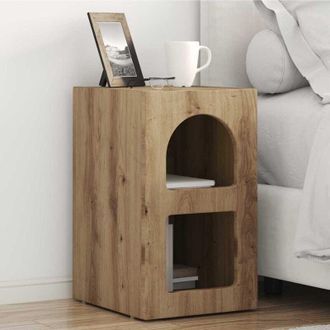vidaXL vidaXL Table de chevet 2 pcs Ch&ecirc;ne artisanal 29,5 x 33,5 x 50 cm