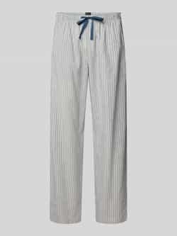 Schiesser Pyjama-Hose aus Baumwoll-Leinen-Mix mit elastischem Bund