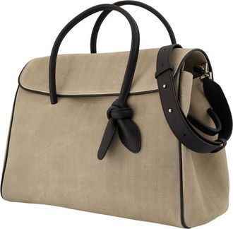 Jacquemus Leather Top Handle Bag - Beige