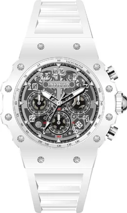 Invicta Racing 69668 Herrenuhr - Quarzwerk - Acryl mit silbernem Zifferblatt - 43 mm