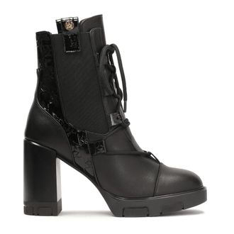 Kazar Lederstiefel mit attraktiver Schn&uuml;rung.Dieses Produkt f&auml;llt gro&szlig; aus. - - Shoes - Damen - Schwarzk - 37 EU
