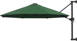 vidaXL Parasol Mural avec Mât Métallique 300 cm Vert Balcon Jardin Terrasse