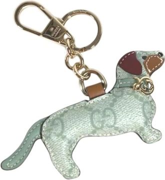 Gucci unisex, Pre-owned, Vert, Taille: ONE Size Porte-cl&eacute;s en toile Pre-owned