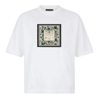 Dsquared2 Homme, Tops, Blanc, Taille: XL T-shirt &agrave; Patch Foulard